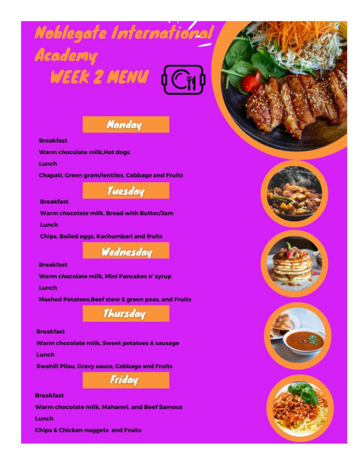 Noblegate Menu - Noblegate International Academy